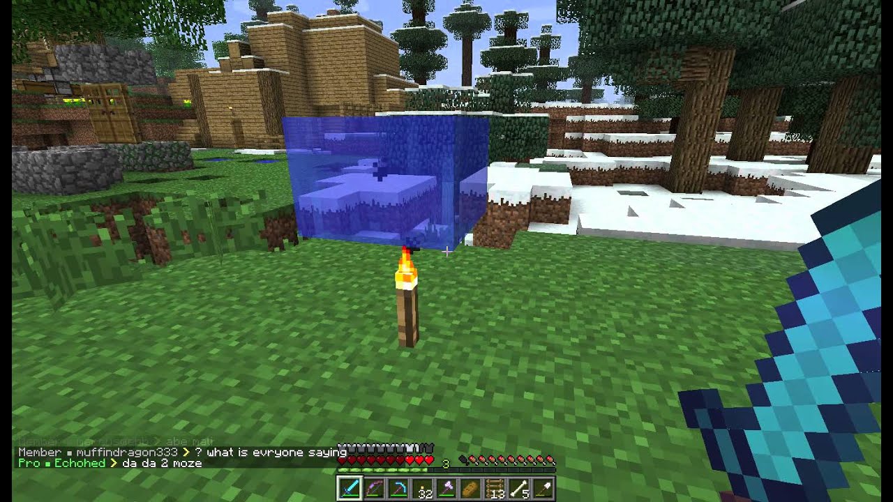 minecraft water floating on a torch - YouTube
