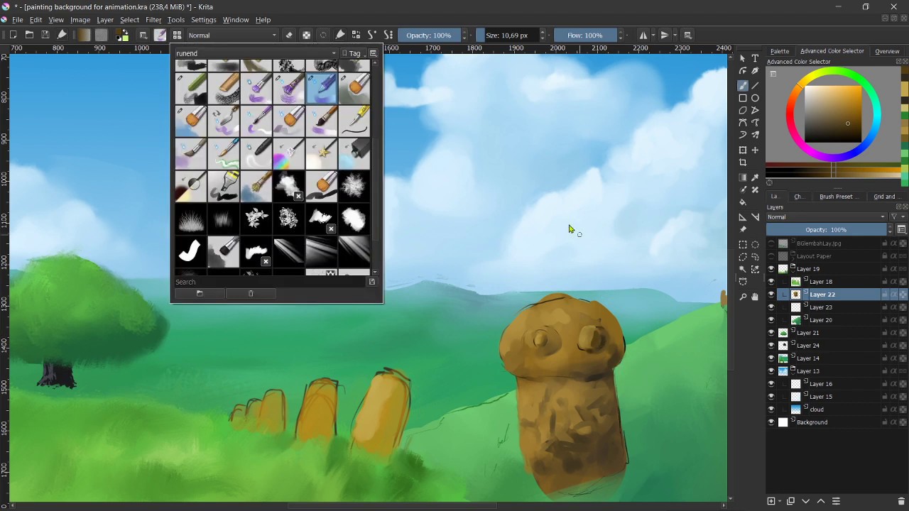 Painting background for animations | Krita livestream Next 002 - YouTube