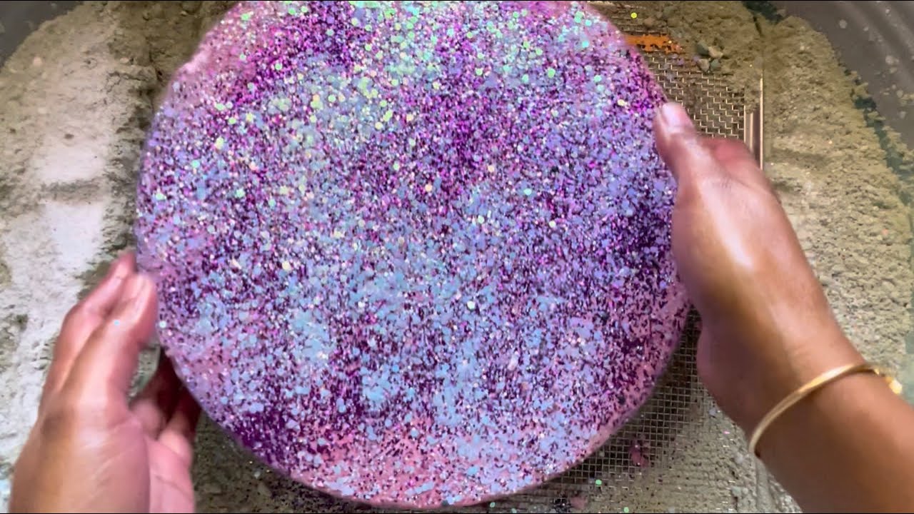 Super Soft, Fluffy, Dusty Pink disc 💕 ASMR with Pebble Sifting 💞 - YouTube