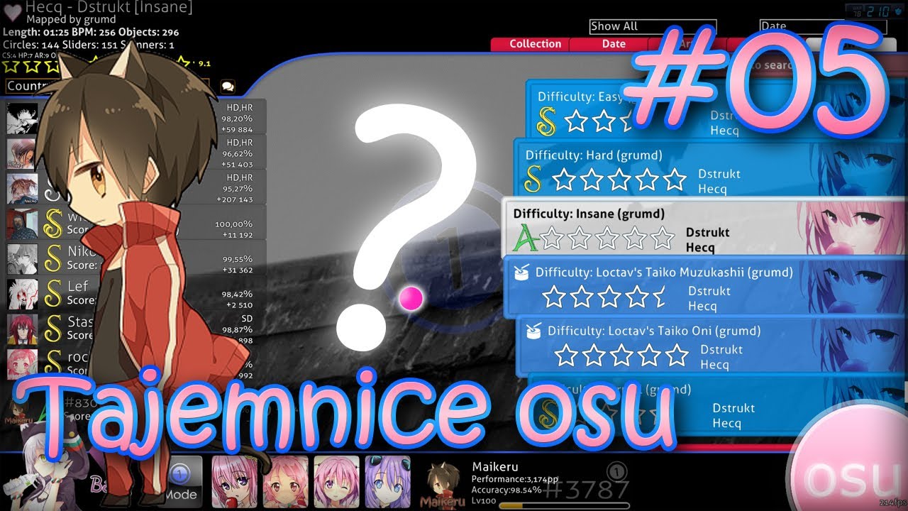 Tajemnice Osu [#05] - Poziomy trudności / Levels of difficulty - YouTube