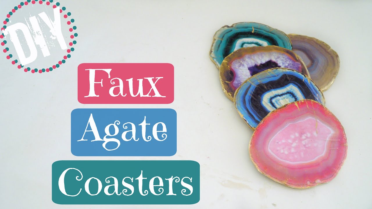 DIY Faux Agate Coasters - YouTube