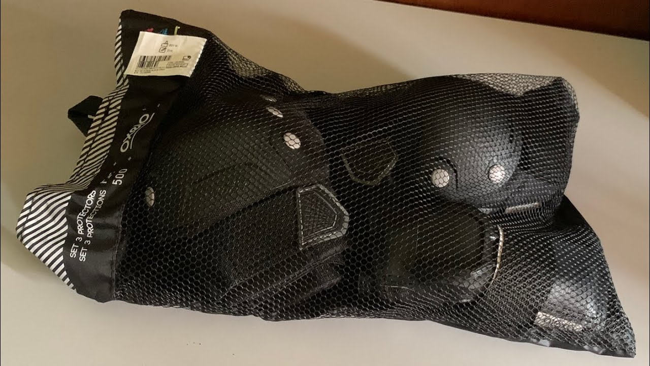 Unboxing OXELO Inline Skate Protection Set Fit 500 - Black - YouTube