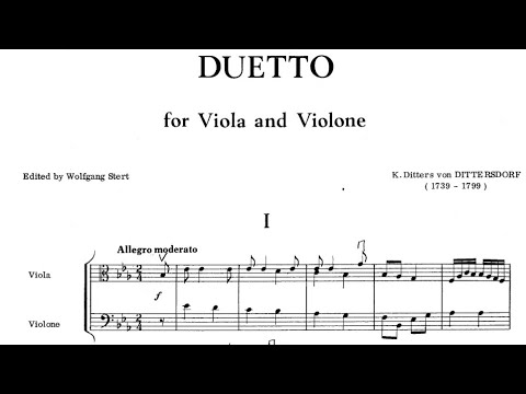 Carl Ditters von Dittersdorf - Duetto for Viola and Double Bass, Kr.219 - YouTube