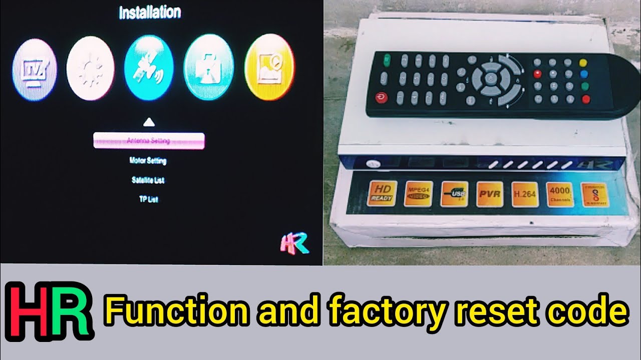 HR mpeg4 set top box function and factory reset kese kare - YouTube