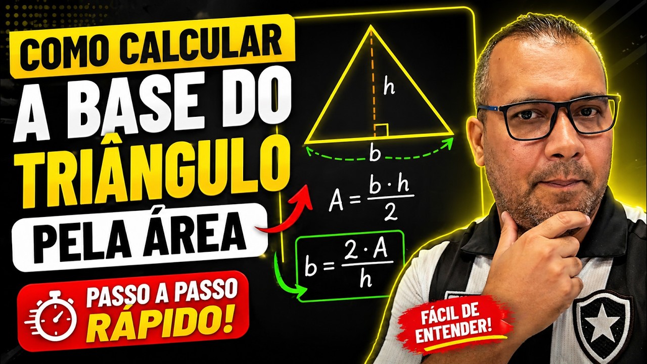 🔼Como calcular a base de um triângulo usando área📐 #vestibular - YouTube