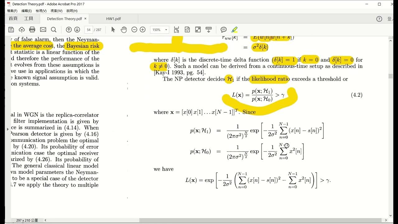 NTHU COM 5232 Detection and Estimation Theory 2023 Week 6 part 1 - YouTube