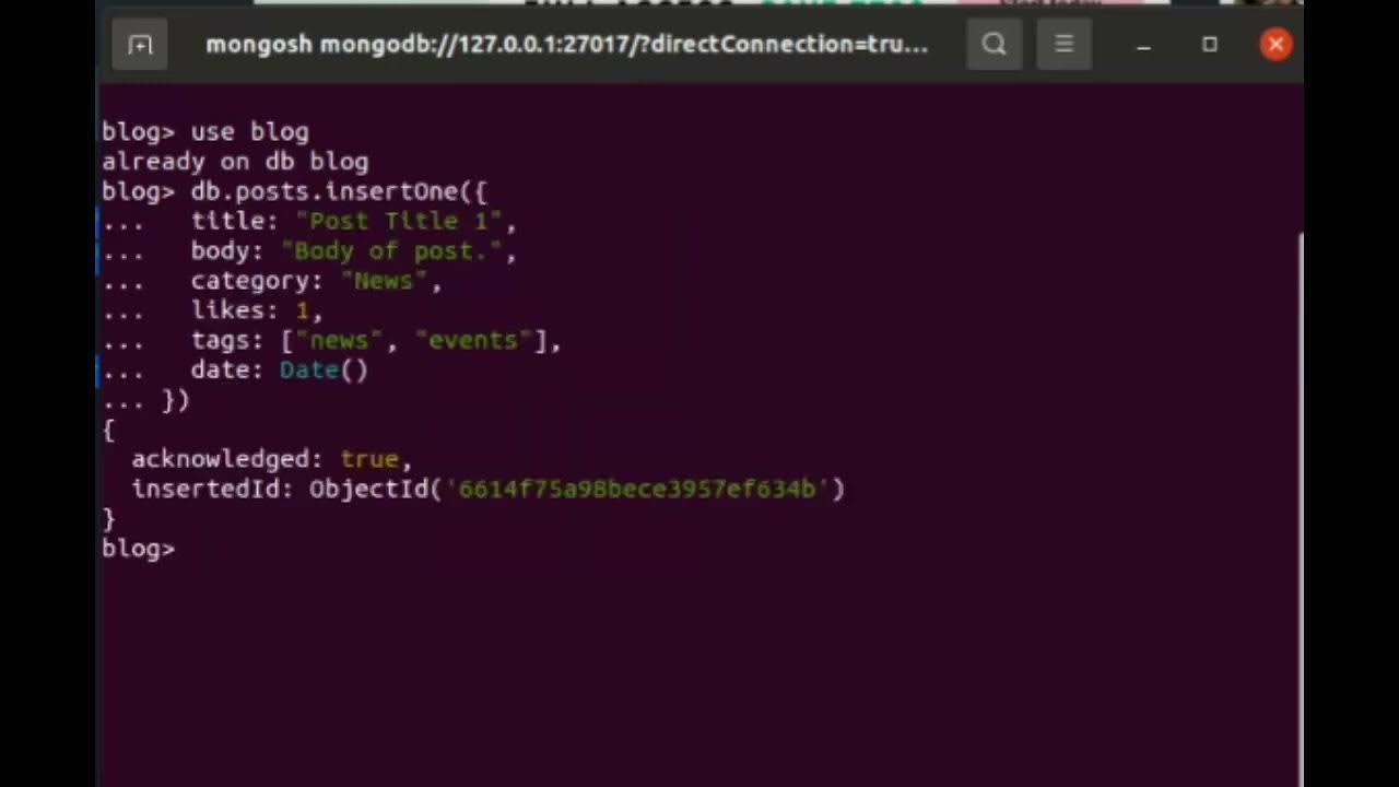 insertOne() - mongoDB - YouTube