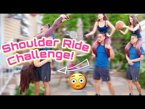 COUPLE SHOULDER RIDE CHALLENGE! [International Couple] [Lift and Carry]