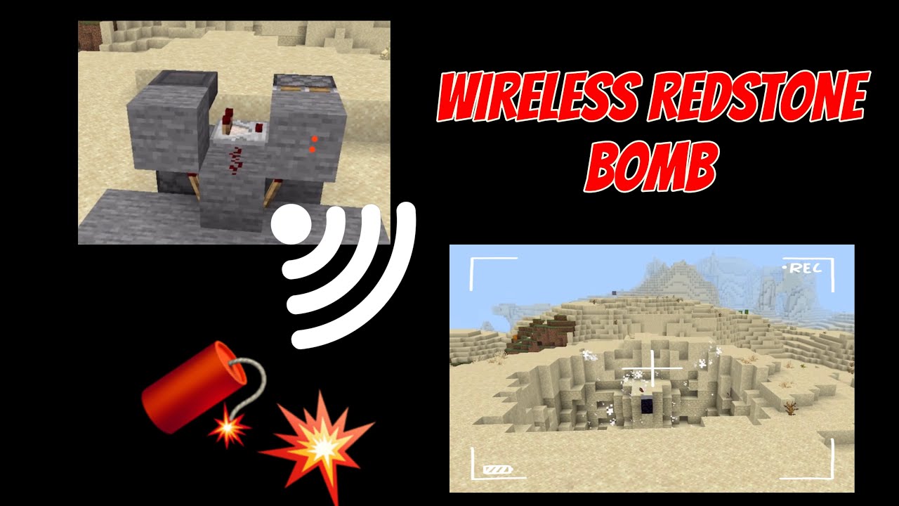 WIRELESS REDSTONE BOMB TUTORIAL - Minecraft Bedrock - YouTube