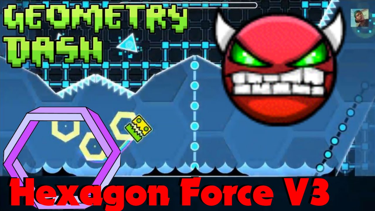 "Geometry Dash" - Hexagon Force V3 (MED1UM Demon) - YouTube
