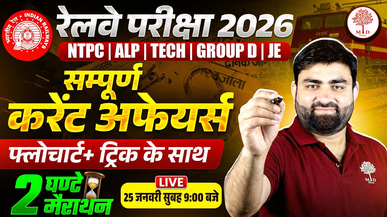 RAILWAY EXAMS CURRENT AFFAIRS 2026 | ALP CURRENT AFFAIRS MARATHON ...