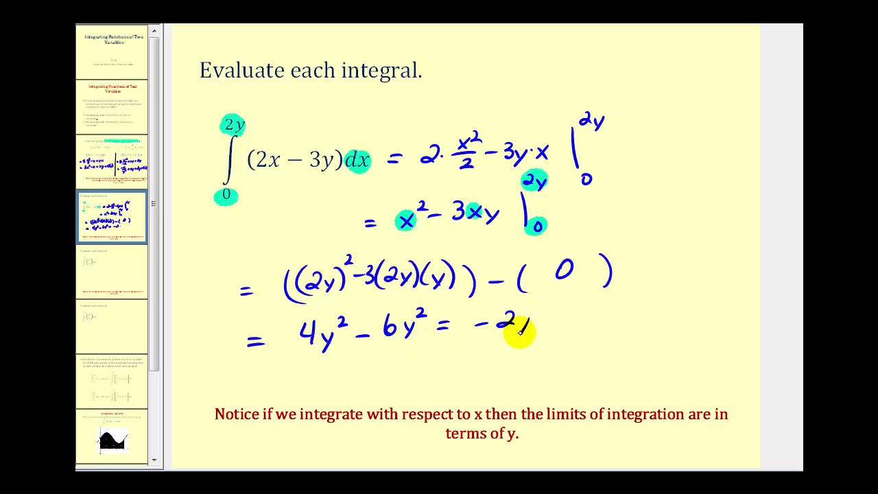 Integrating Functions Of Two Variables YouTube