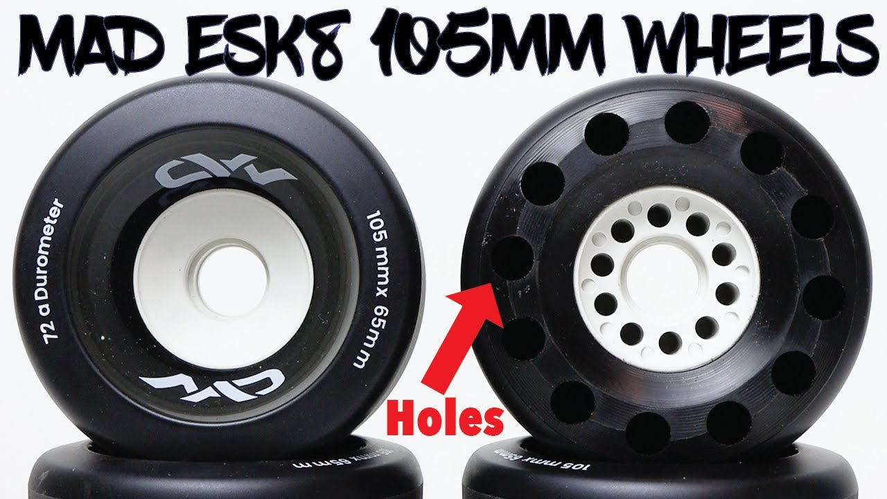 105mm MAD Esk8 Electric Skateboard Wheels Review - YouTube