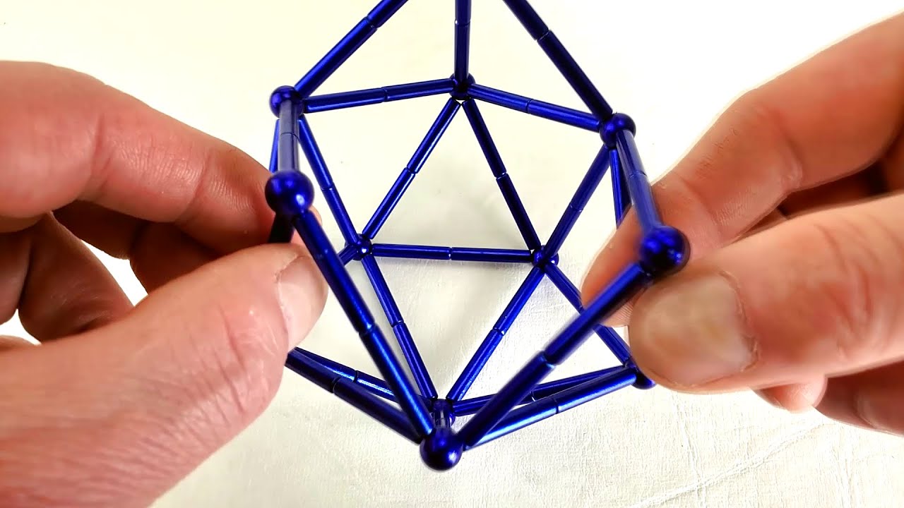 Magnet Icosahedron - Neobuildr Rainbow Color Magnetic Rods and Steel ...