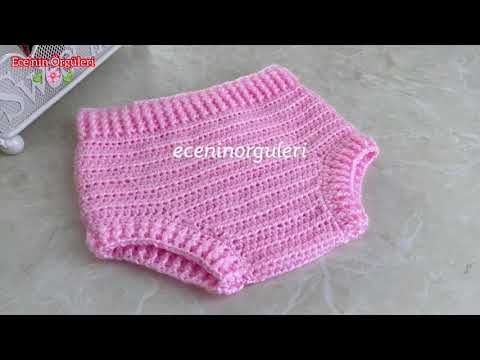 Tığ işi Kolay Bebek Külot /Tığişi Mini Şort /0- 3 Ay için