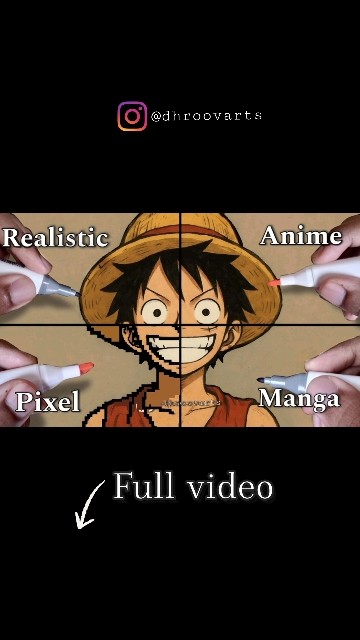 drawing Luffy in 4 different styles 😱 #shorts - YouTube