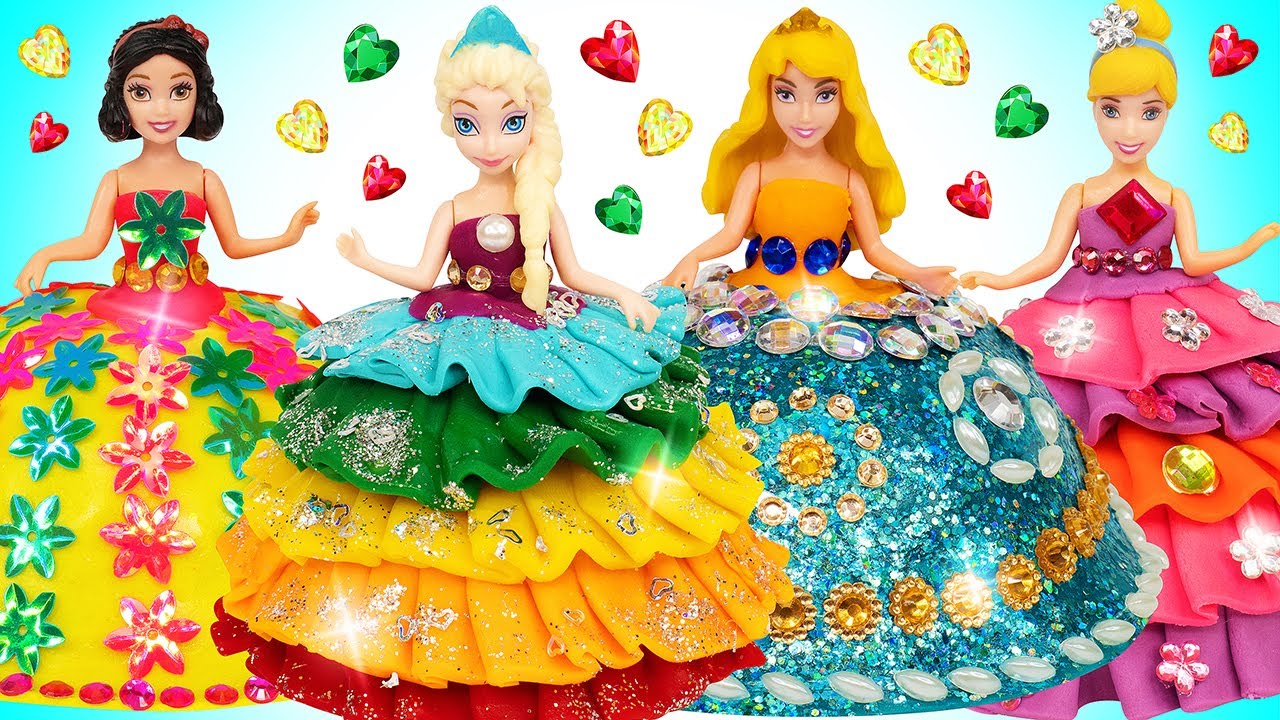 4 Sparkle Clay Dresses for Miniature Princess Dolls / DIY & Crafts ...