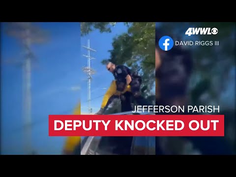 Watch: Deputy knocked unconscious in car rooftop fight in Louisiana