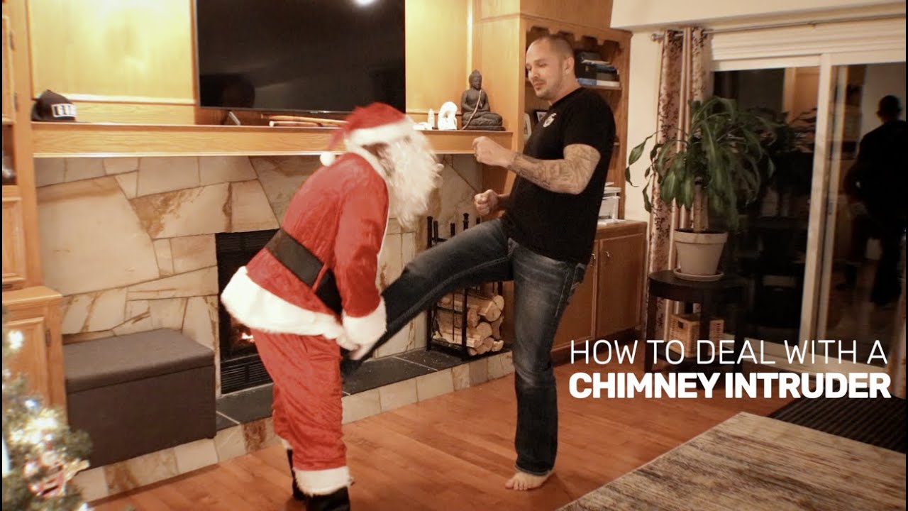 How To Deal With A Chimney Intruder: Santa Self Defense - YouTube