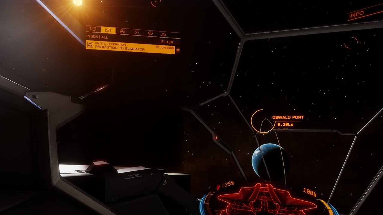 Elite Dangerous Gladiator on-foot rank achieved o7 - YouTube