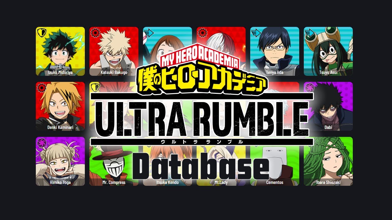 An Ultra Rumble Database is Coming!!! (My Hero Ultra Rumble) - YouTube