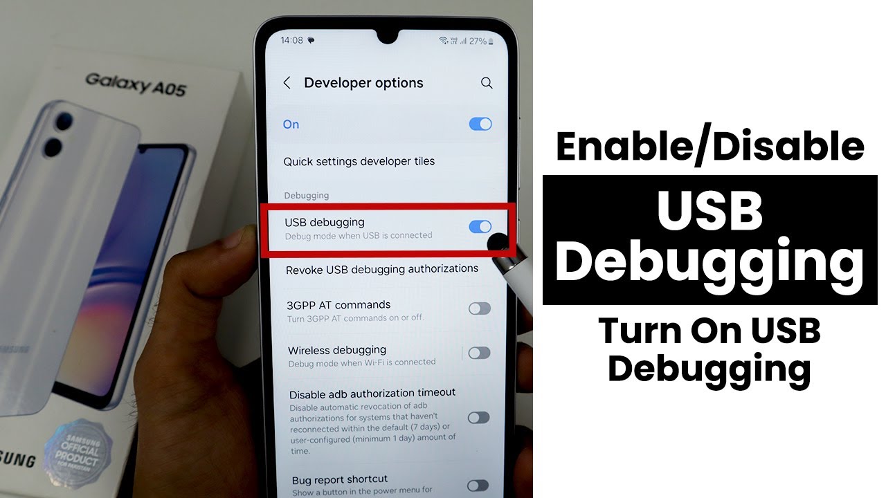 Enable/Disable USB Debugging In Samsung Galaxy A05 | Turn ON USB ...