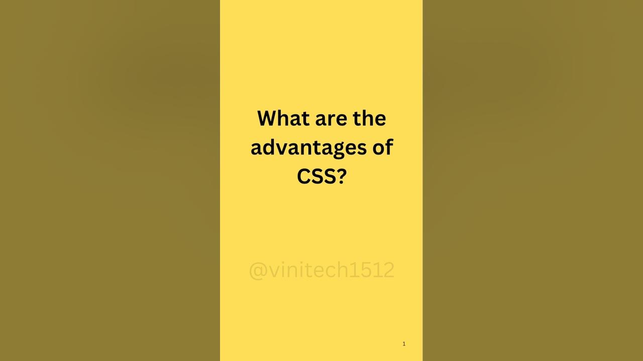 Css Interview Question What Are The Advantages Of Css Css Cssinterview Shorts Youtube