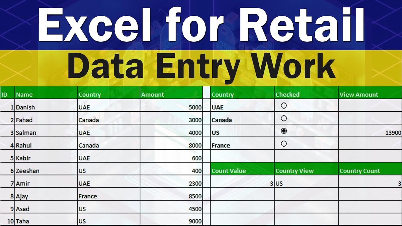 Data Entry Tips in Excel | Excel for Retail Product Management ...