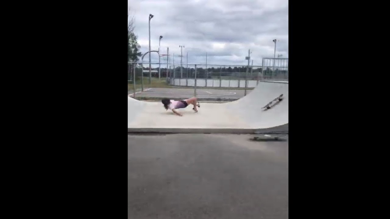 Skater Fell On Her Back While The Skateboard Took A High Flight - YouTube