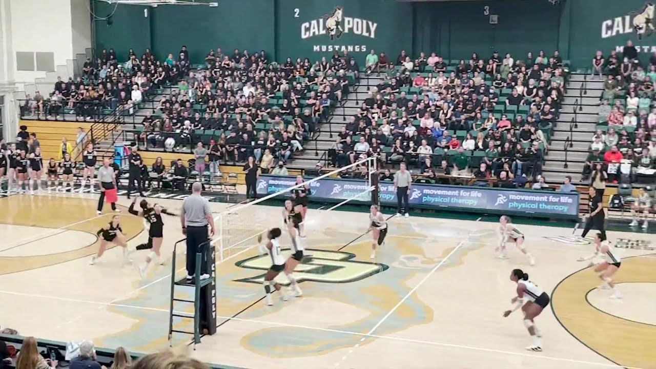 Cal Poly volleyball defeats Hawaii - YouTube