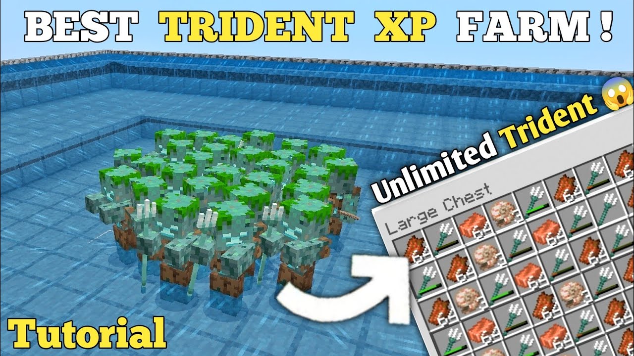 New 1.20 TRIDENT XP FARM Tutorial in Minecraft Bedrock (MCPE/PC) - YouTube