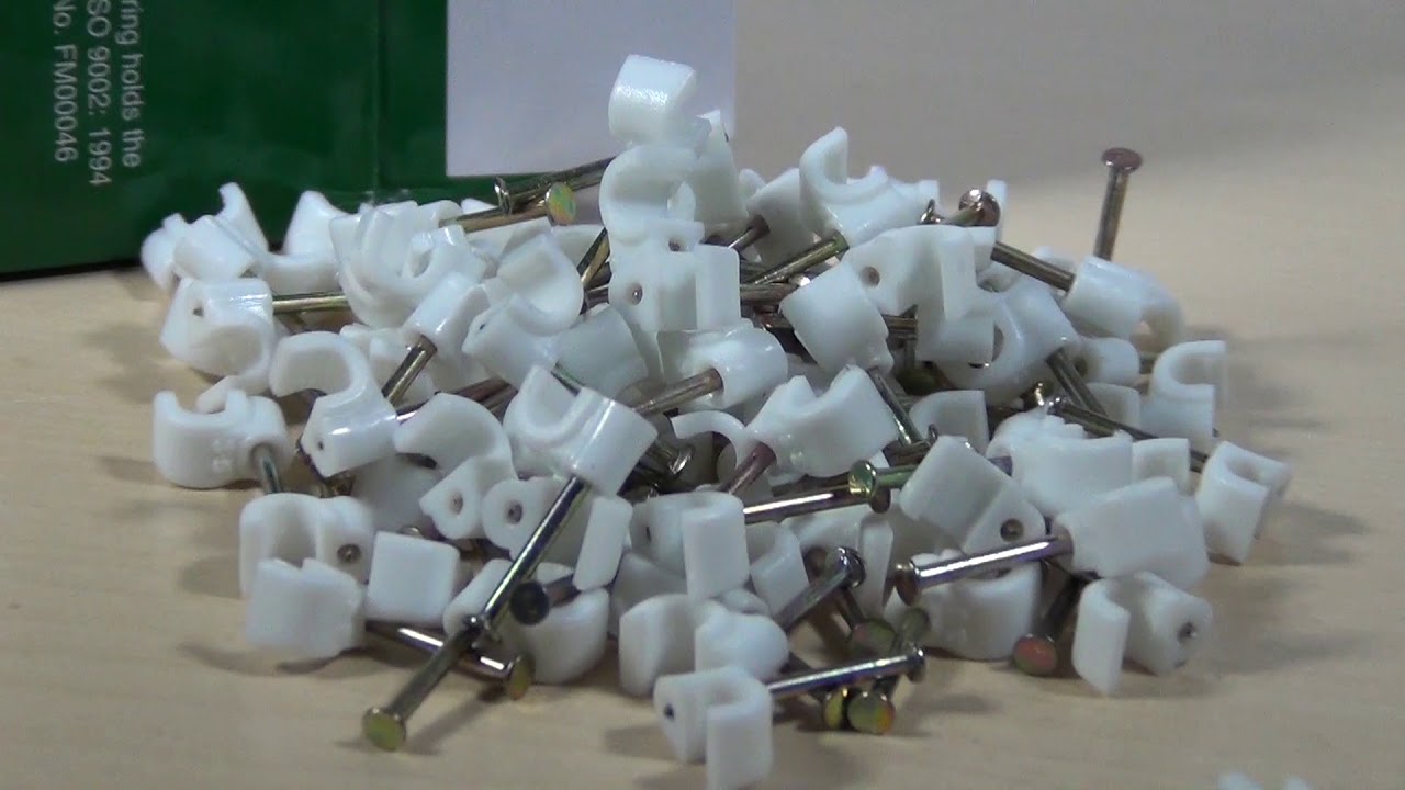 Tower Tower T&E Plastic Cable Clips 3-5mm White Pk 100 - YouTube