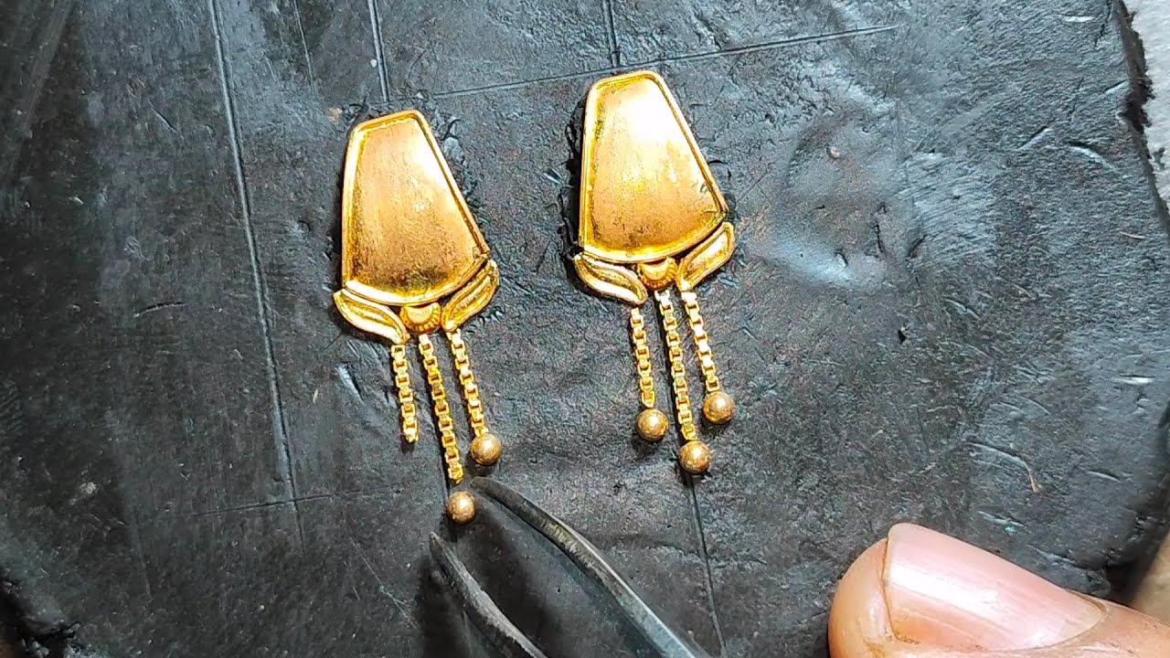 Gold Earrings Making | Gold Jewelry Making | Handmade Gold Earrings ...