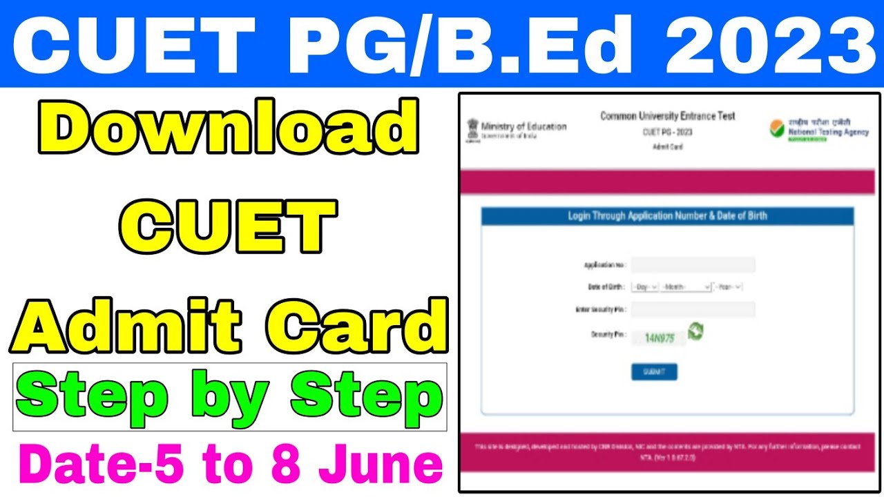 How To Download CUET Entrance 2023 Admit Card//CUET PG or B.Ed Entrance ...