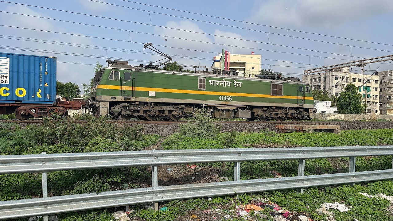 High Speed Crossing Of Freight Trains | Asansol G-9HC With BLC Rake ...