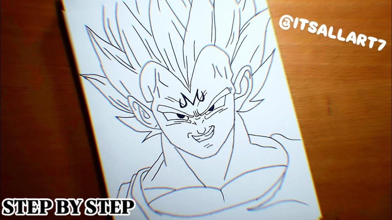 How to Draw Majin Vegeta Step by Step | Dragon Ball Z Drawing Tutorial ...