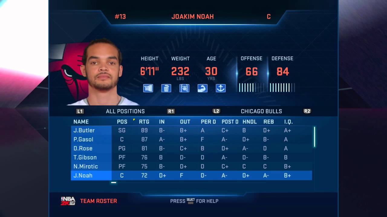 NBA 2K16 February 25 Team Roster Updates Chicago Bulls - YouTube