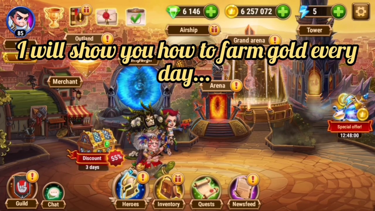 [Hero Wars Mobile] Farming gold every day - YouTube