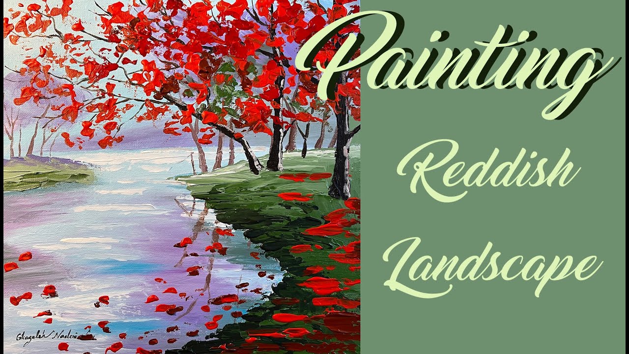Painting Reddish Landscape with Acrylic | Easy Painting | Step by step ...