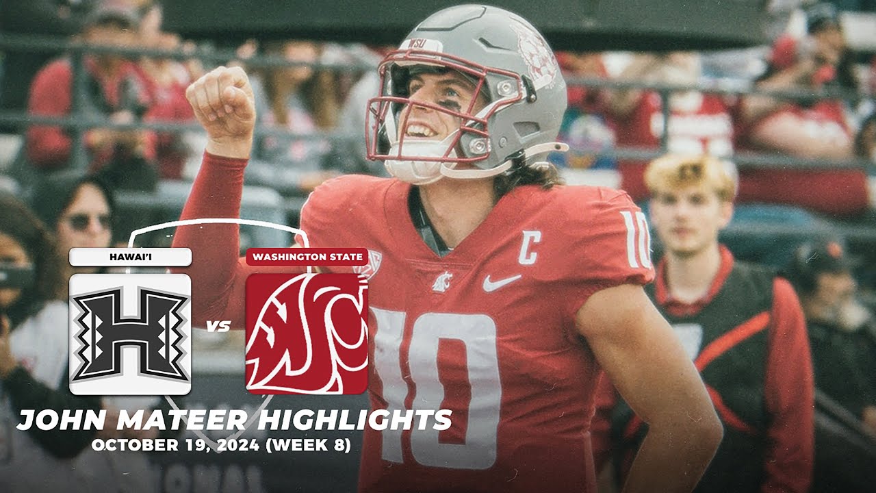 John Mateer Highlights | Washington State vs. Hawai’i | 2024 Pac-12 ...