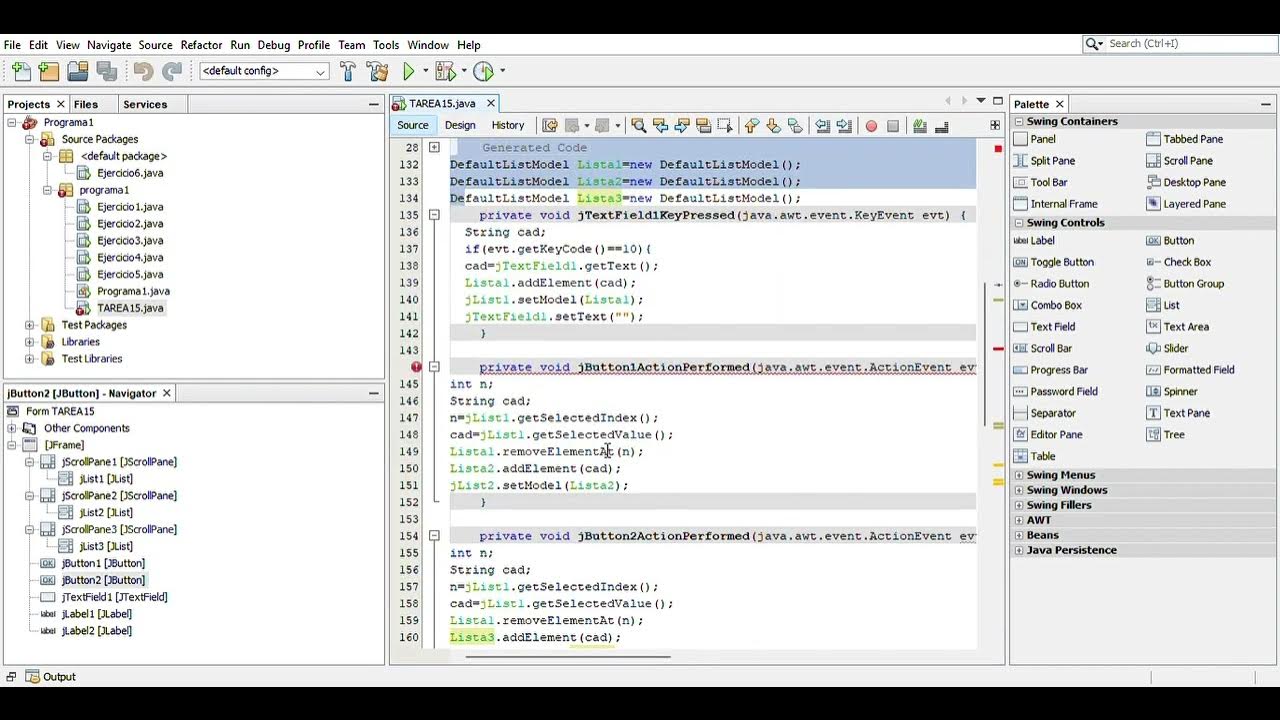 PROGRAMA JAVA NET BEANS LISTAS EJEMPLOS - YouTube