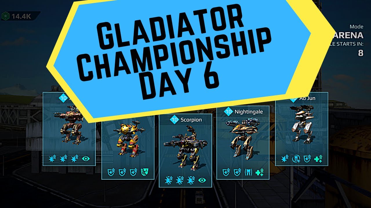 War Robots Arena Gladiator Championship - Day 6 Rundown - YouTube