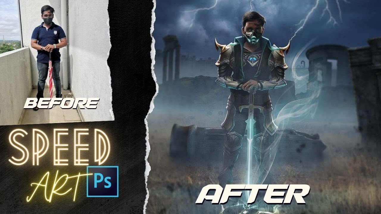 Photoshop Speed Art: Transforming a Person into a Mighty Warrior! - YouTube