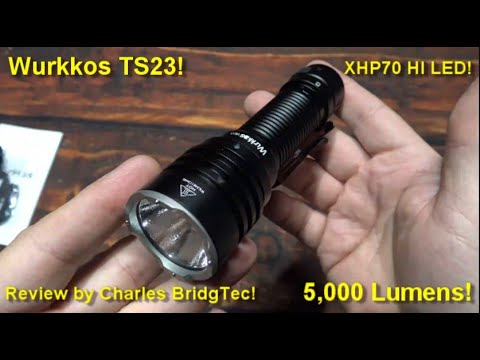 Wurkkos TS23 Flashlight Kit Review! (5,000 Lumens, XHP70 HI LED, 30% ...