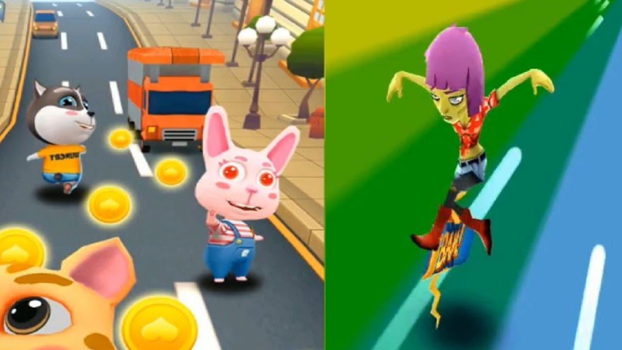 Subway Surfers VS Pet Run Talking Cat - Games for kids - YouTube