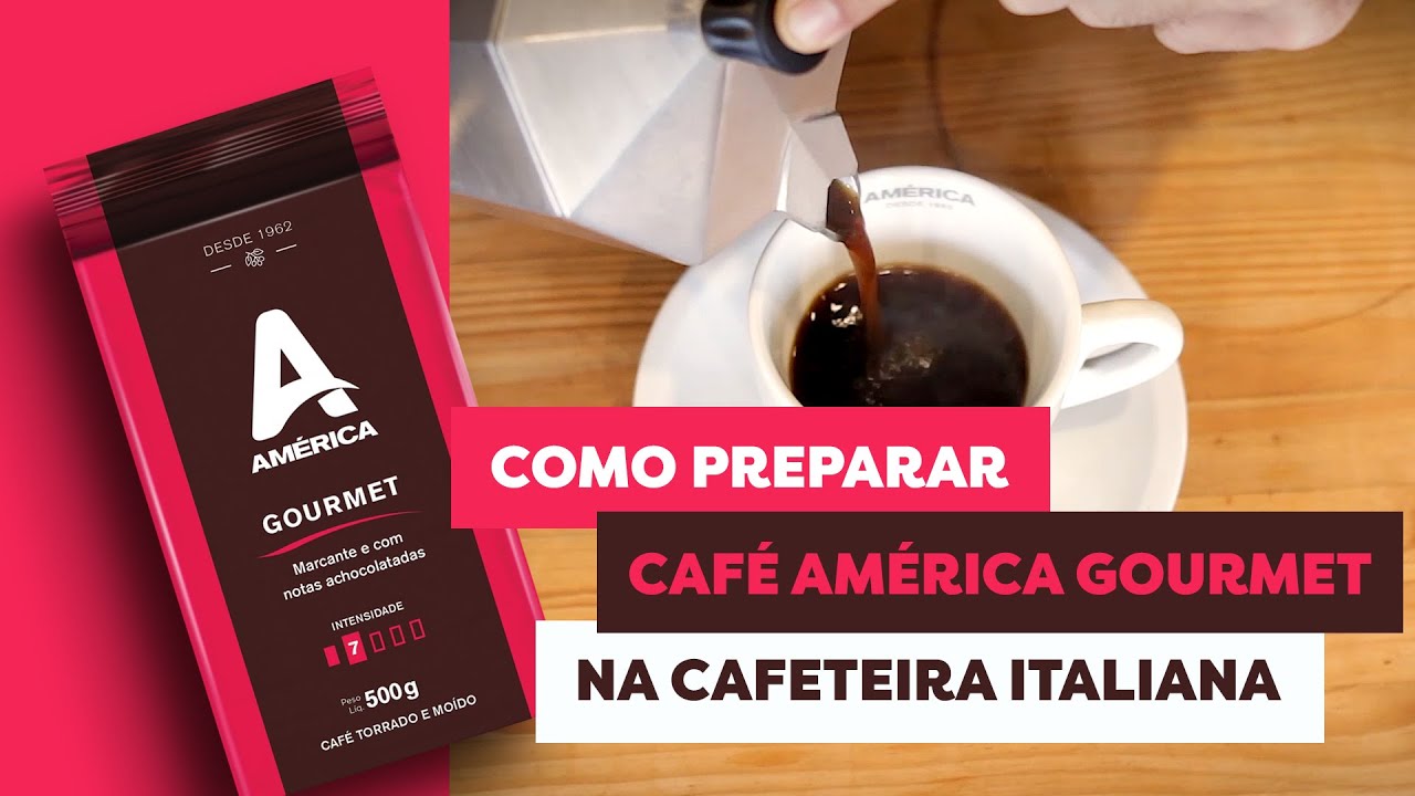 Como preparar Café América Gourmet na cafeteira italiana - YouTube