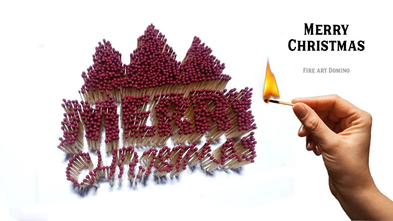 Merry Christmas || Match Chain Reaction Amazing Fire Domino Effect ...