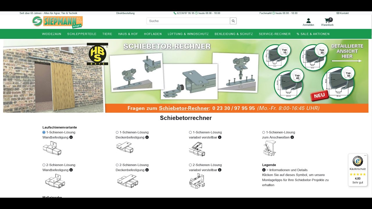 Siepmann Schiebetor-Rechner Erklärvideo - YouTube