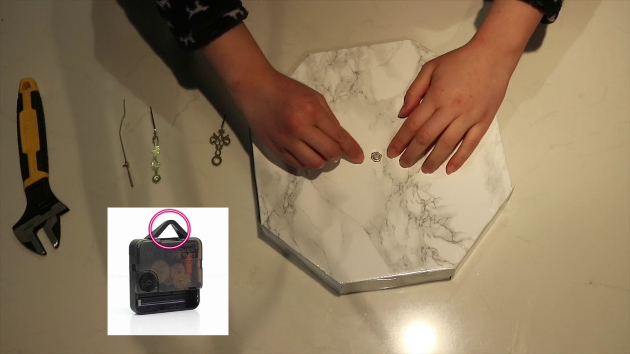 How to DIY Faux Marble Wall Clock - YouTube
