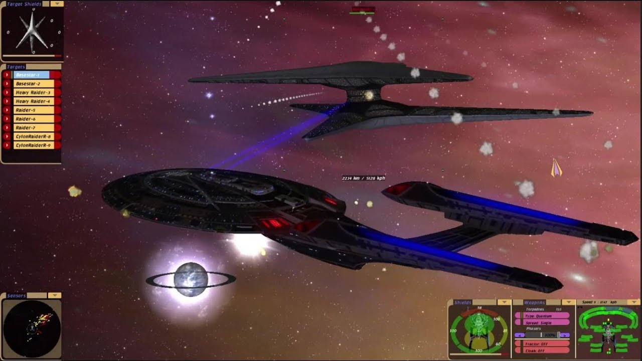 Star Trek Bridge Commander: Future Sovereign vs Cylon Fleet! - YouTube